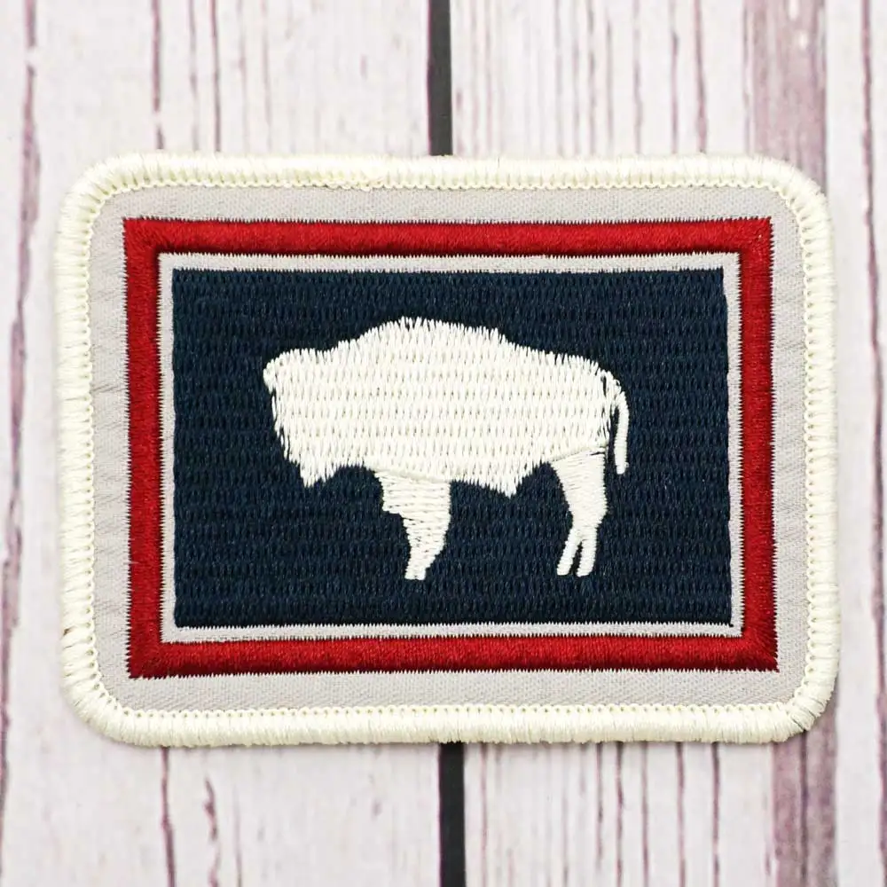 Wyoming state flag embroidery patch Hook & Loop Sew on Embroidery ...