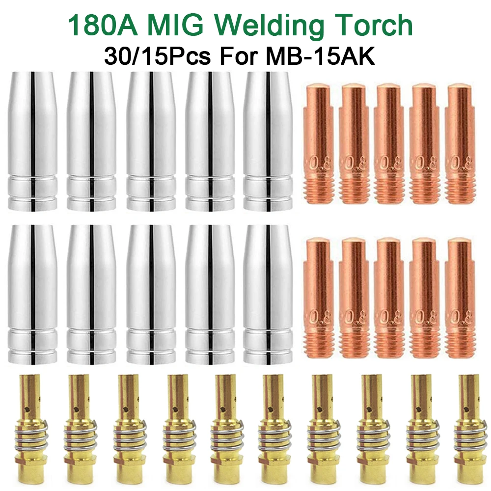 15-30pcs-MB-15AK-Torch-Welding-Consumables-180A-MIG-Torch-Gas-Nozzle ...