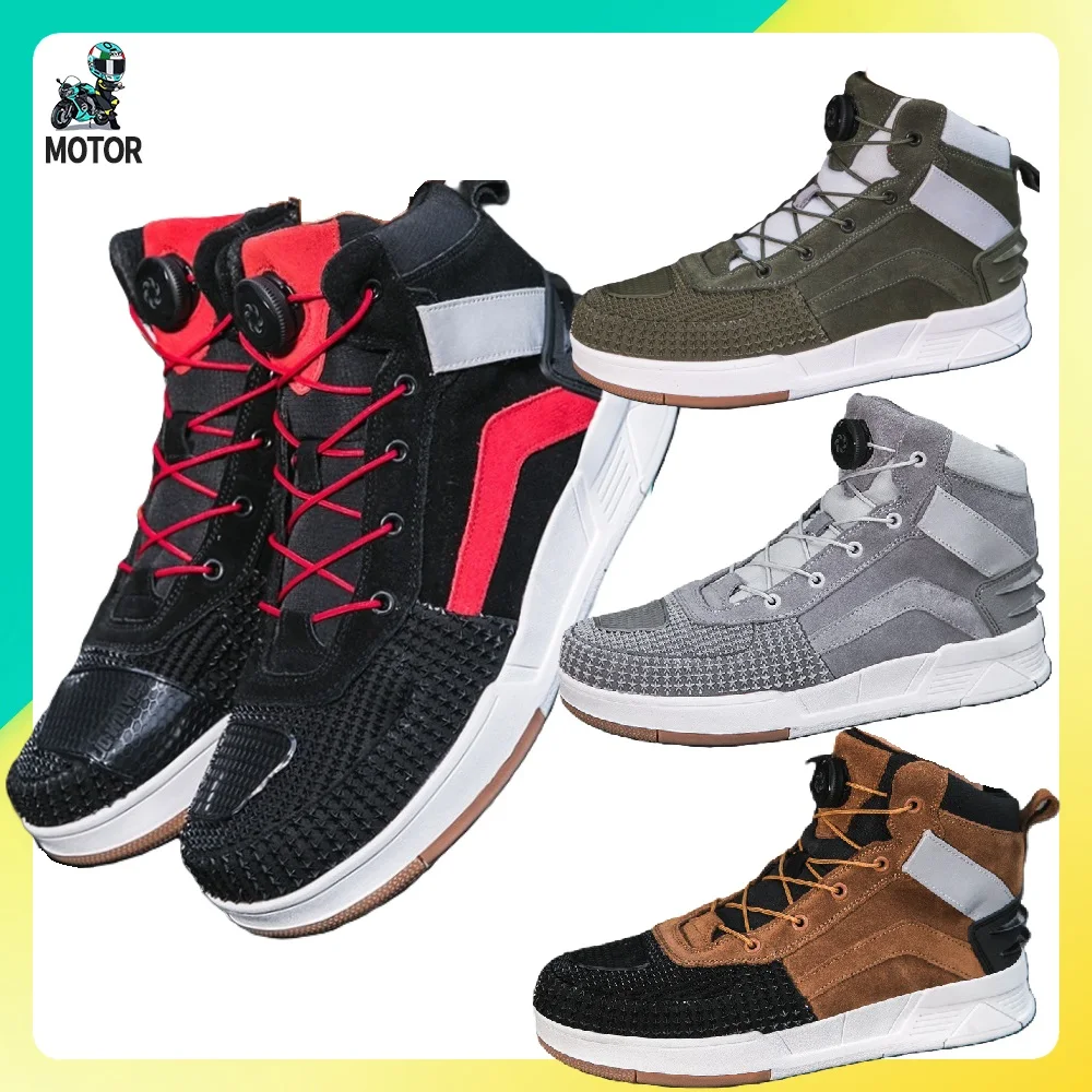 Motorcycle-Boots-New-Motorbike-Microfiber-Leather-Motorcyclist ...