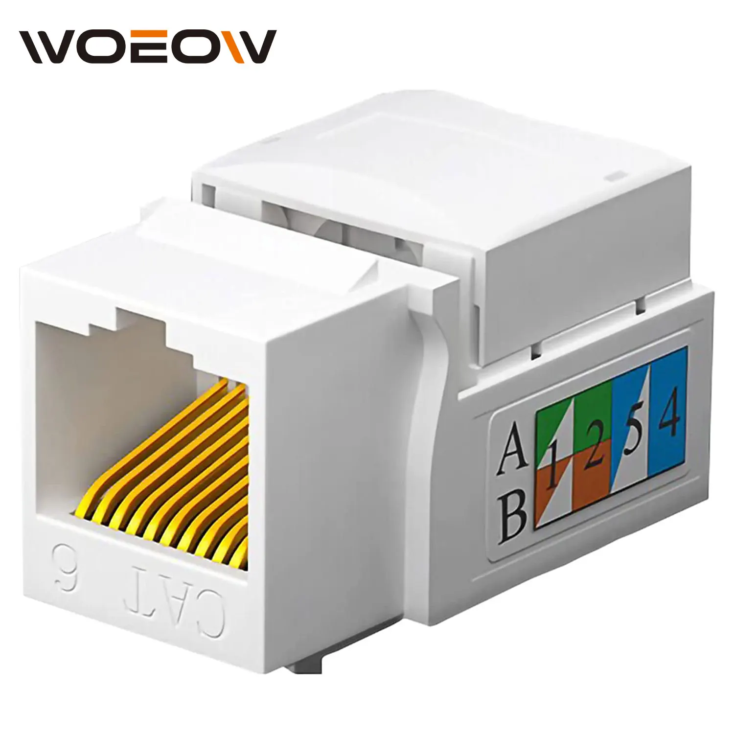 Cat6 Keystone Jacks 50-Pack White – 110 Punchdown, 8P8C, LOGICO KJ6221 ...