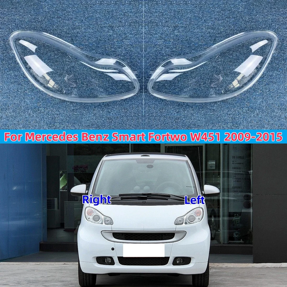 For Mercedes-Benz Smart Fortwo W451 2009 - 2015 Headlight Shell ...