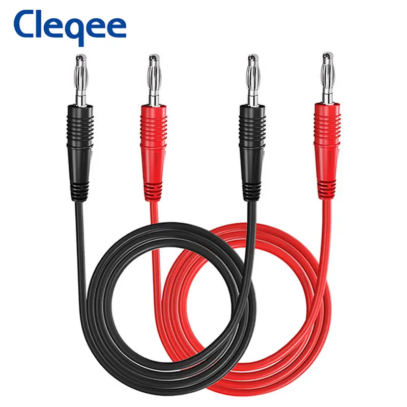 Cleqee P1041 듀얼 4mm 바나나 플러그 구리 멀티미터 테스트 리드 전기 테스트용 소프트 테스트 케이블 1m 와이어