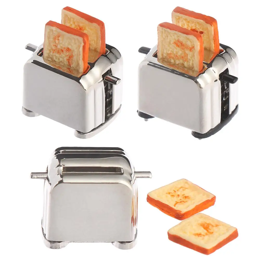 1-12-Scale-Dollhouse-Miniature-Toaster-Cute-Simulation-Food-Decorations ...
