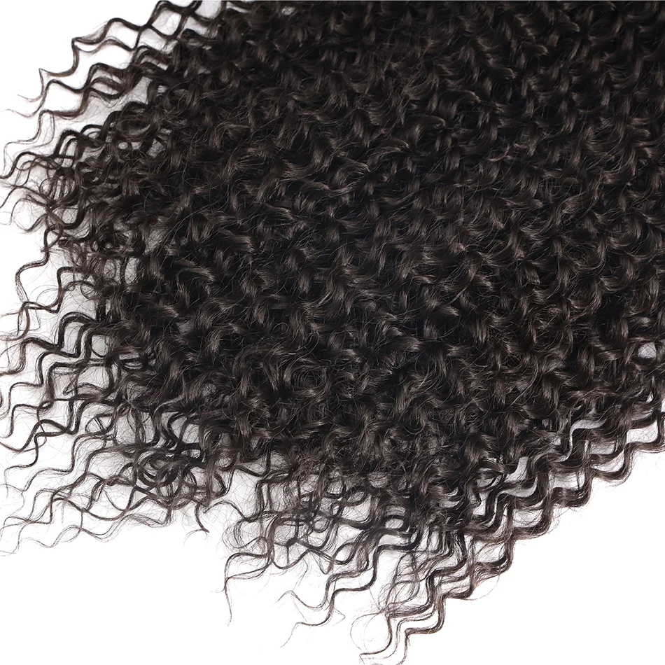 Synthetic clip on kinky curly hair extensions