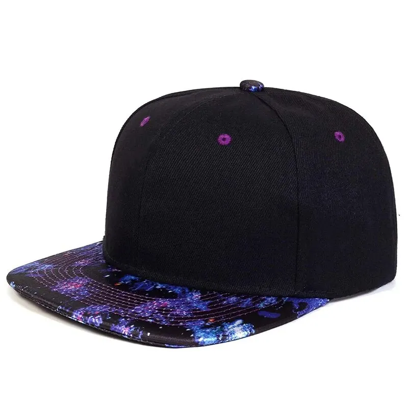 Fashion Starry Sky Hat Brim Baseball Cap Hip Hop Hat Outdoor Snapback ...