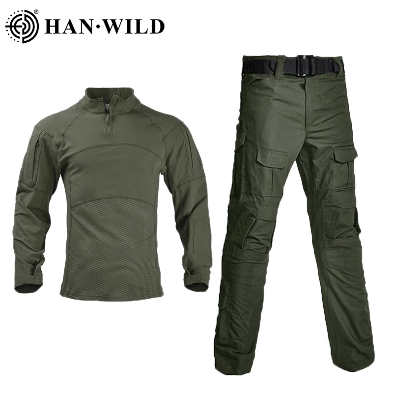 Combat-Uniform-Men-Camping-Suit-Tactical-Shirt-Elastic-Softair-Pants ...