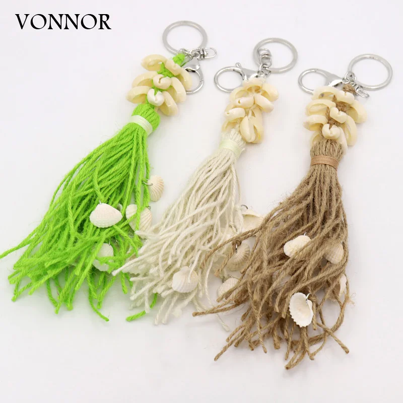VONNOR-Handmade-Jewelry-Key-Chain-Multi-layer-Hemp-Rope-Tassel-Shell ...