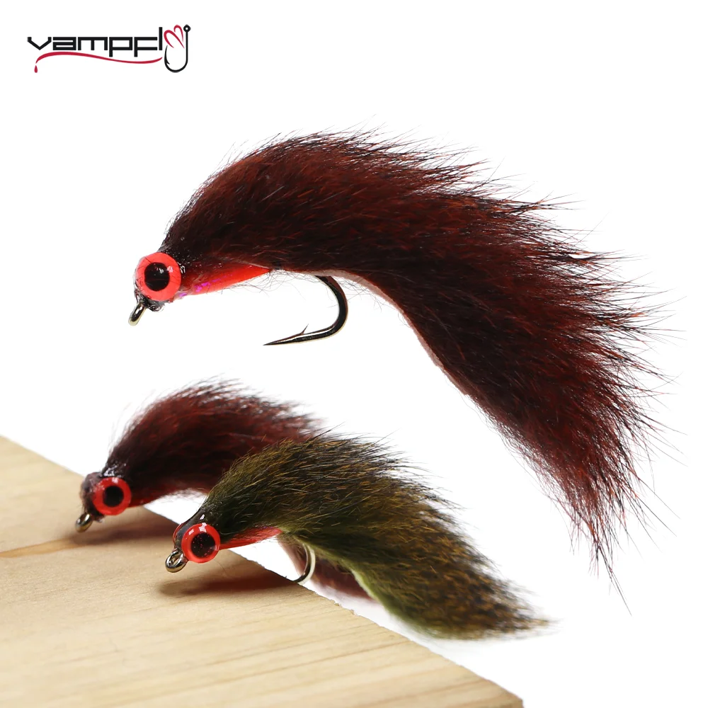 Vampfly 6PCS Squirrel Strip Zonker Streamer Fly Luminous 3D Fish Eye ...