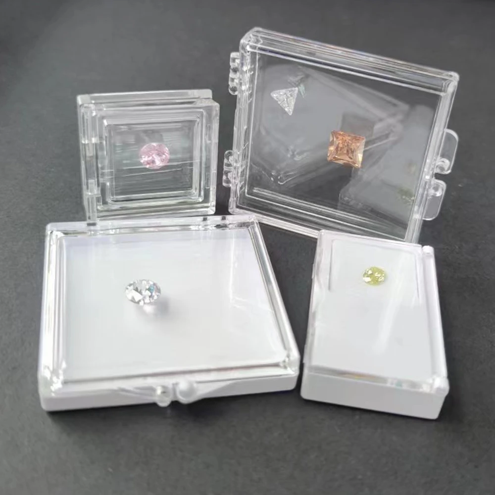 Personality Acrylic Gems Jewelry Display Box Stone Storage Case ...