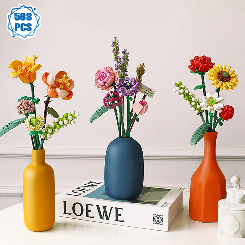 Flowers Sunflower Building Block Bouquet Small Particles Compatible ...