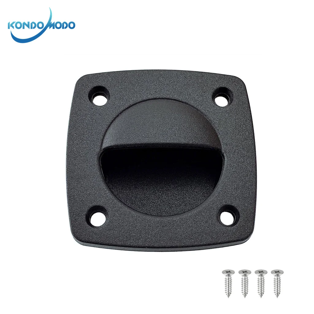 Marine Black Nylon Recessed Flush Sliding Door Handle Pull Square Hatch ...