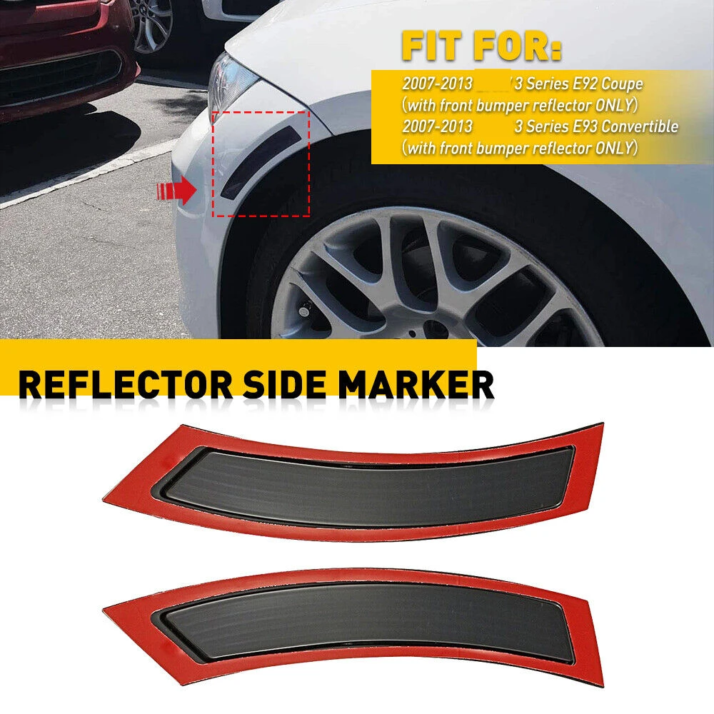 1Pair Front Bumper Reflector Smoke Side Marker Light for BMW E92 E93 ...