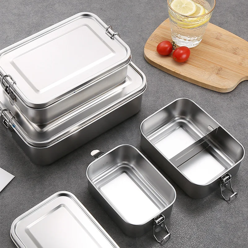 850ML Stainless Steel Lunch Box with Removable Partition Food Storage ...