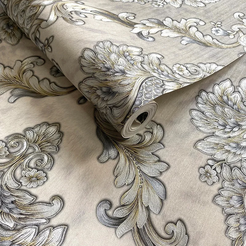 Vintage-Damask-Wallpaper-Roll-for-Living-Room-Bedroom-American-Floral ...