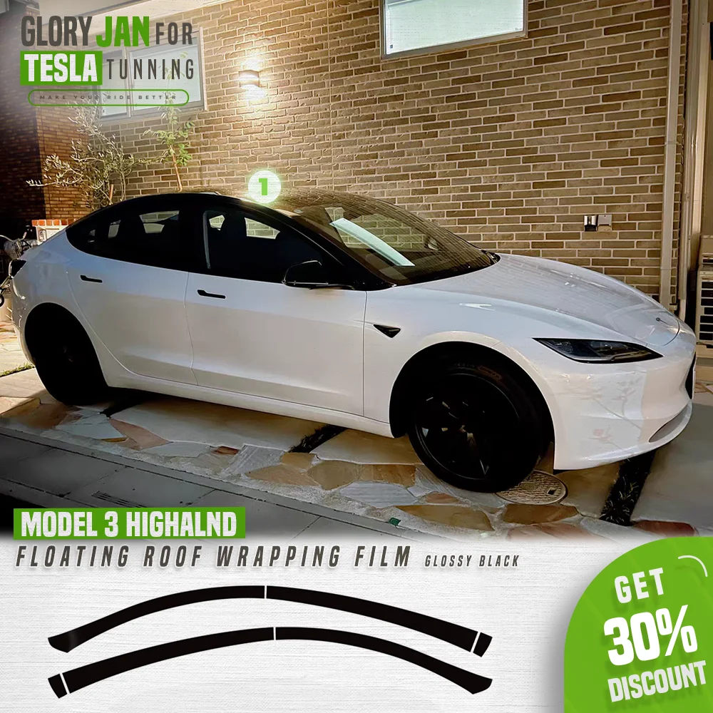 Floating-Roof-Wrapping-Film-For-Tesla-Model-3-Highland-2024-Strip-Trim ...
