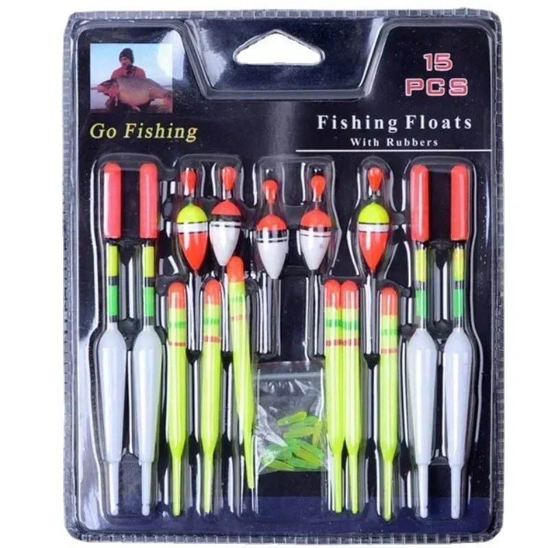 15 Pcs/Card Float Various Sizes Fish Float Fishing Gear Fishing ...