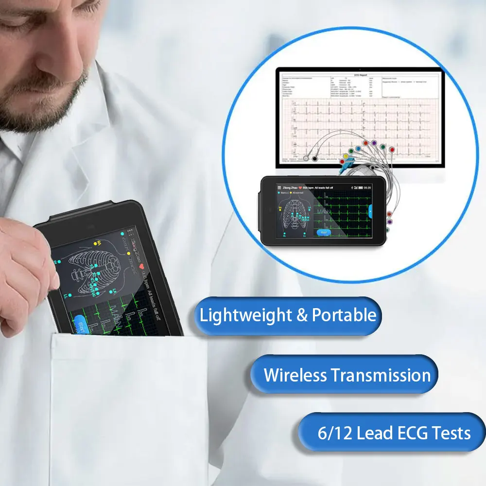 Mini-Monitor-ECG-EKG-de-plomo-Monitor-ECG-din-mico-de-24-horas-m-quina ...
