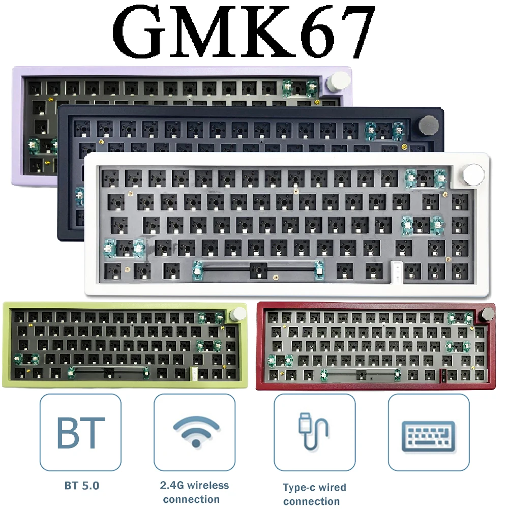 GMK67 DIY Backlight Mechanical Keyboard 2.4G Wireless 3 Mode Customized ...