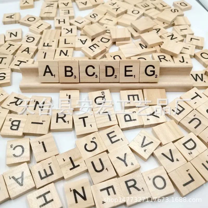 100 Pcs 1 Set Wholesale 26 English Letters Wood Piece 18 * 20mm ...
