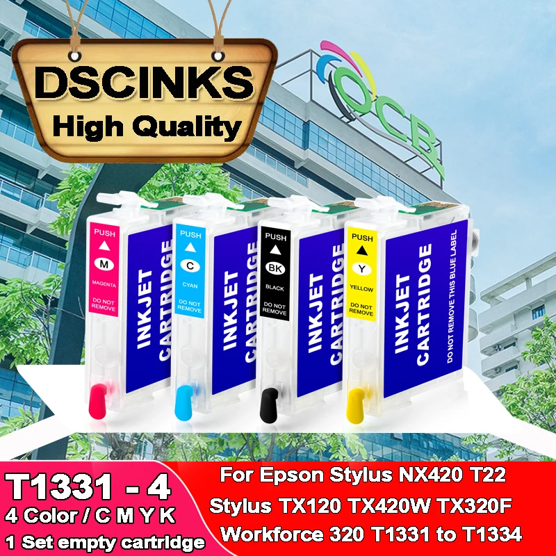 4pcs-Refill-ink-cartridge-T1331-T1334-with-permanent-chip-For-Epson ...