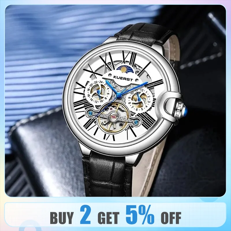 KUERST-Day-Star-Double-Press-Bow-Button-Automatic-Mechanical-Multi ...