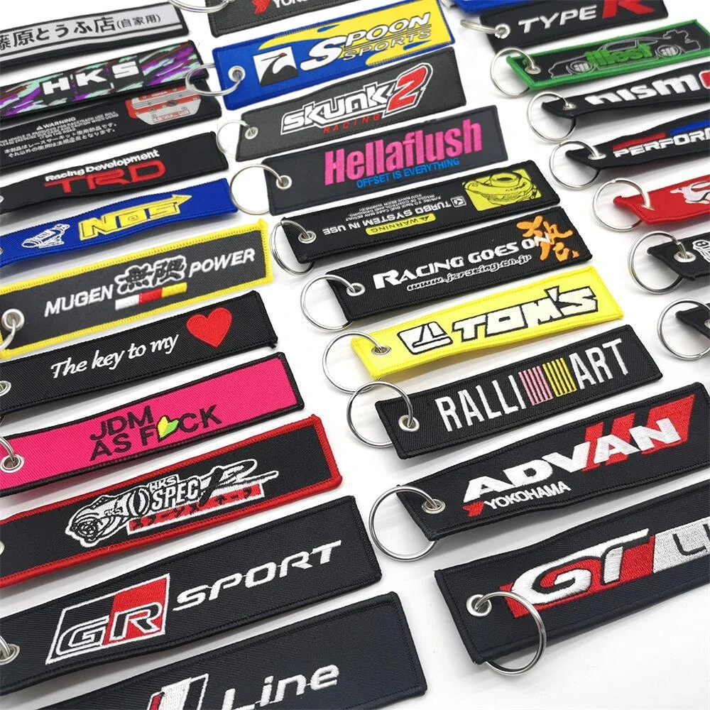 Jdm-Car-Keyrings-Keytags-Id-Card-Holder-Embroidered-Nylon-Key-Ring ...