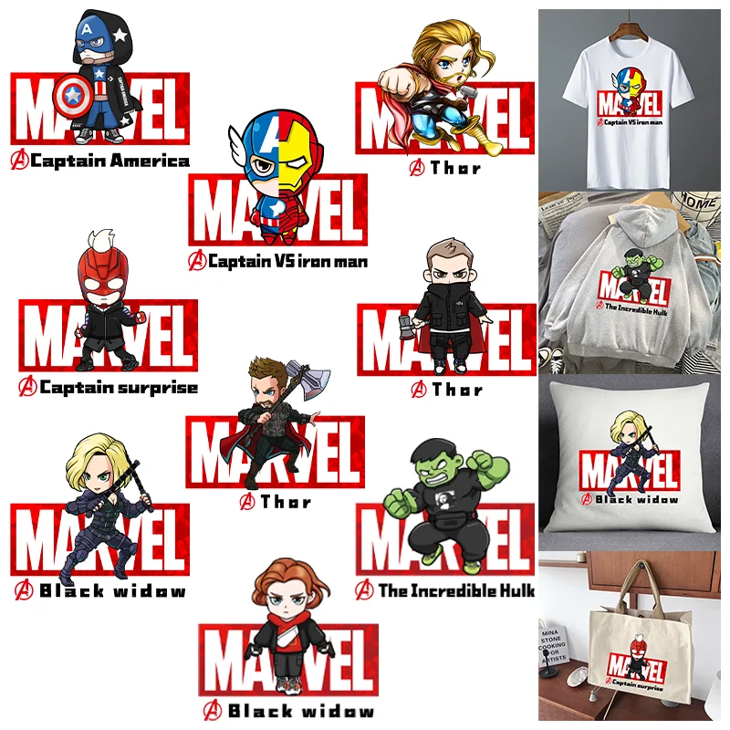 Marvel-Avengers-Cartoon-Creative-Captain-America-Hulk-Iron-On-Transfers ...