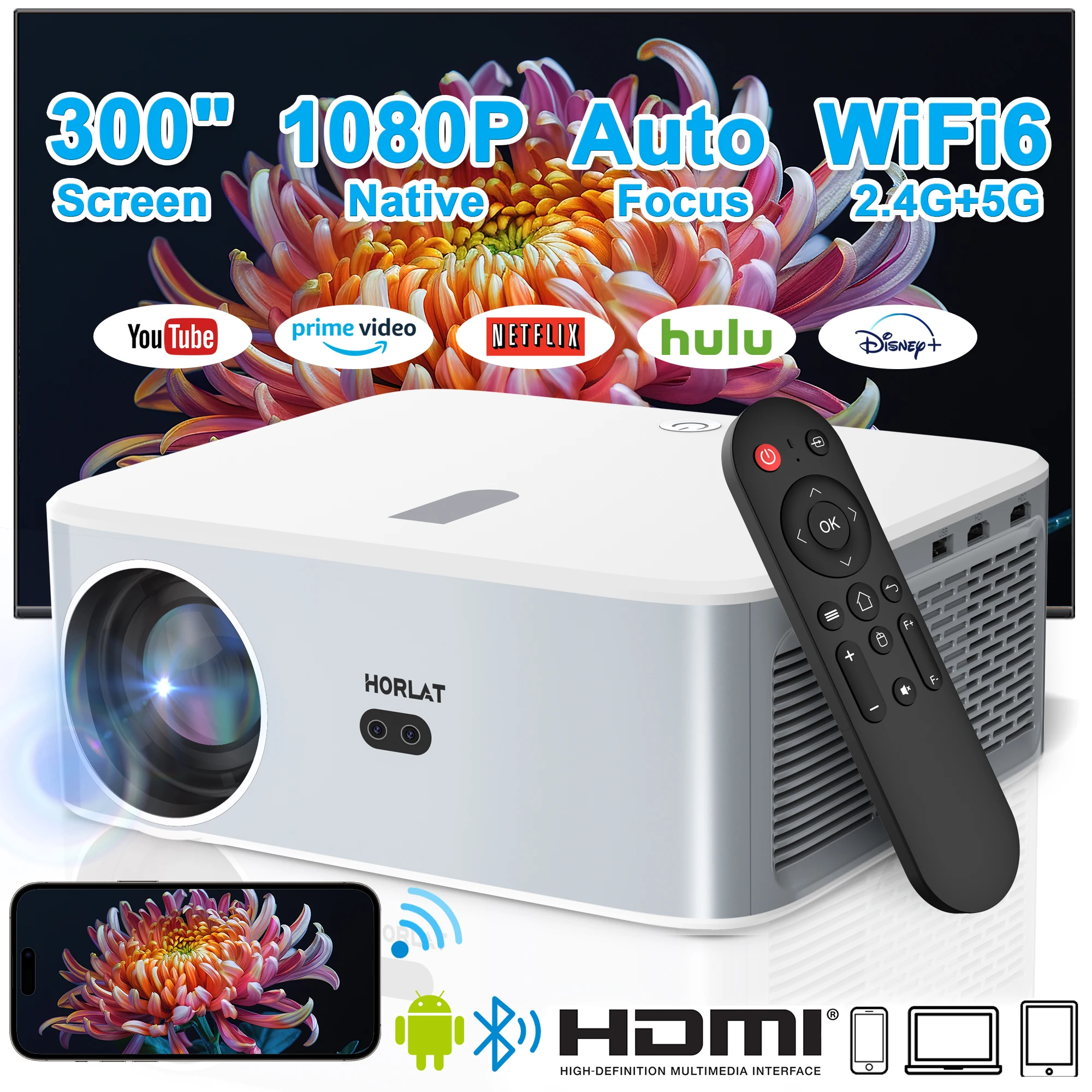 HORLAT-Android-4K-Projector-LED-Beamer-Full-HD-1080P-Video-Home-Theater ...
