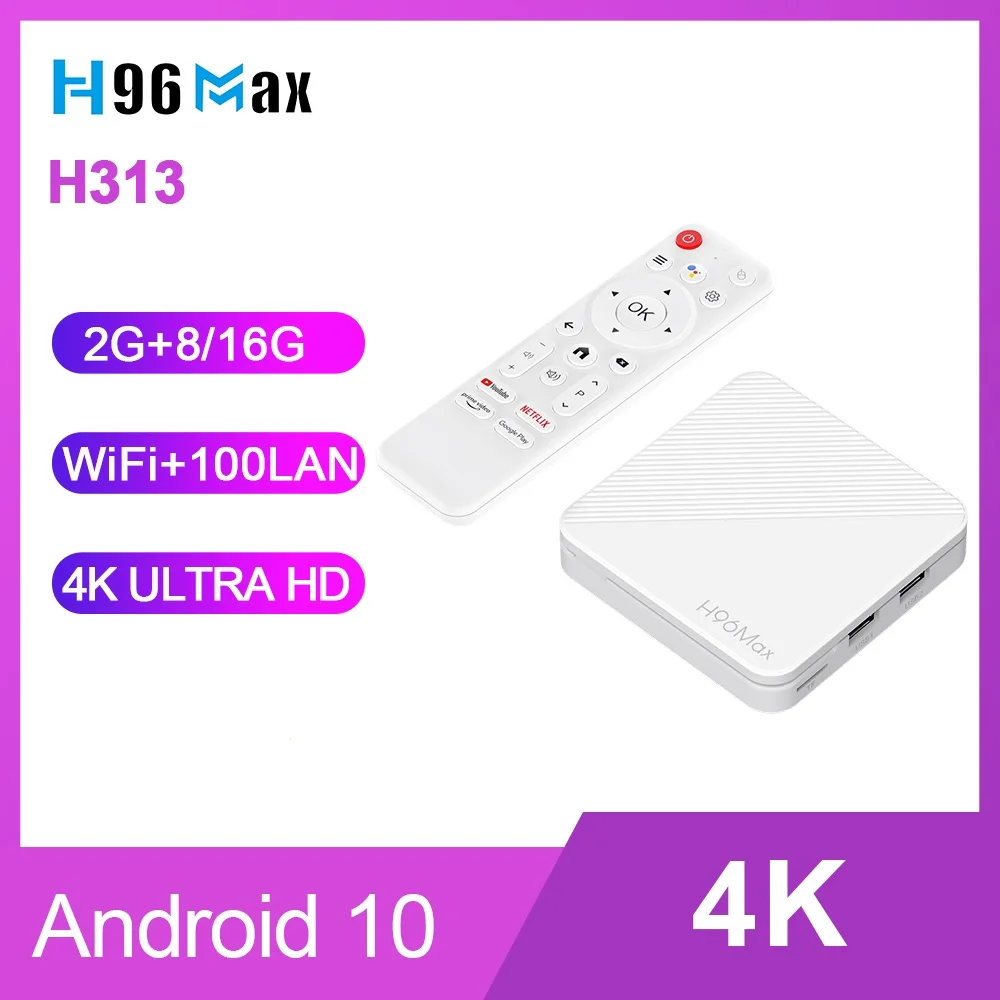 H96 Max H313 Android10 Tv Box 4K@60fps Netflix And Othe Media Player ...