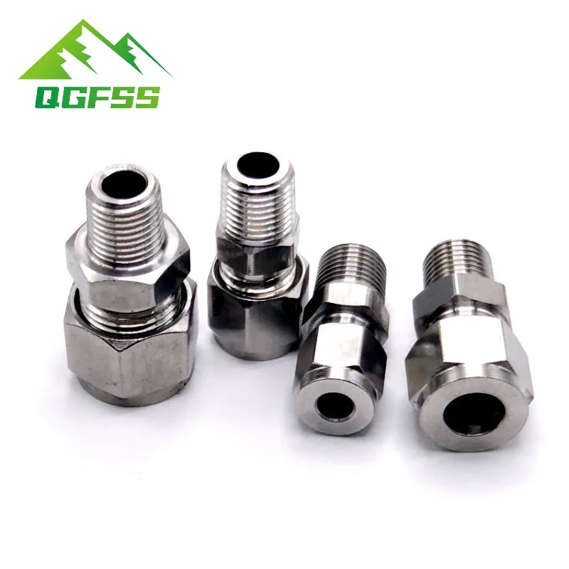 1/8" 1/4" 3/8" 1/2" Male Thread x 3 4 6 8 10 12mm OD Tube 304 SS Double Ferrule Tube Fitting ...