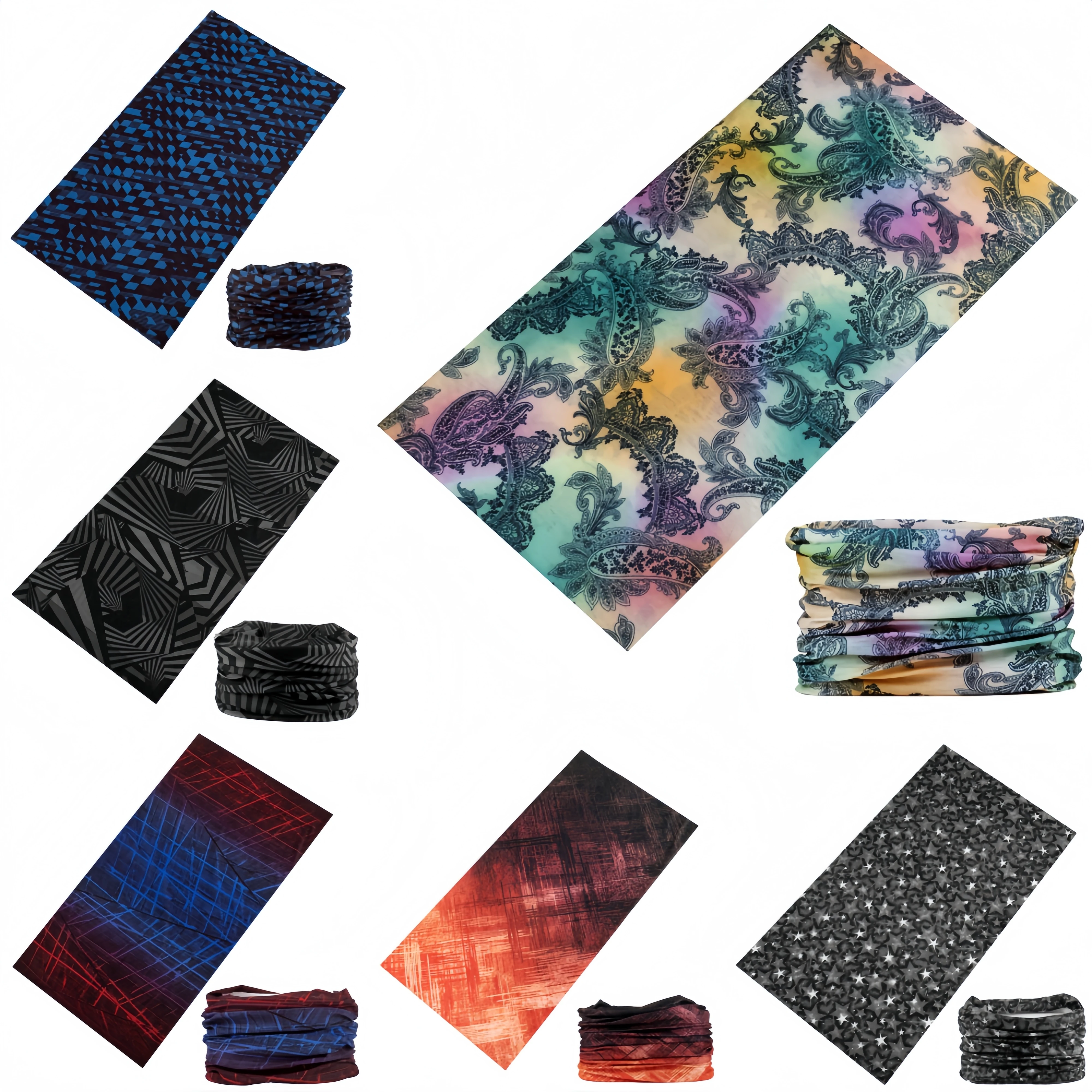 Vintage Seamless Bandanas For Women Men Cycling Bandana Headband ...