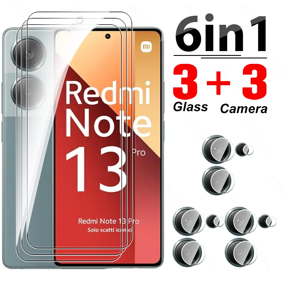 6in1 Tempered Glass Case For Redmi Note 13 Pro 4G Screen Protector For Xiaomi Redmi Note13 13Pro ...