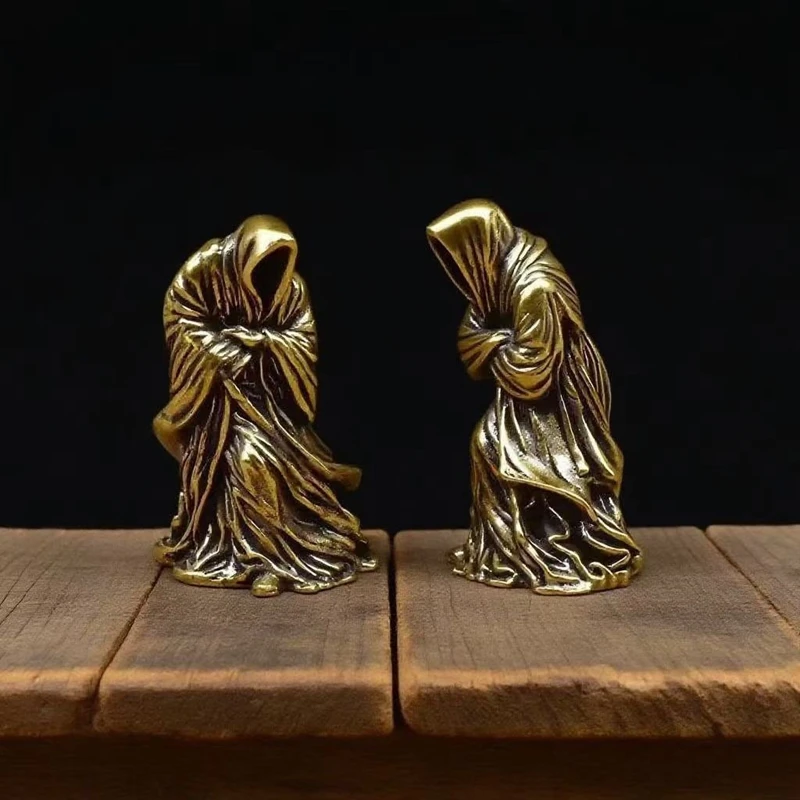 SMALL Cloak Death God Figurines Miniatures Brass Grim Reaper Small ...