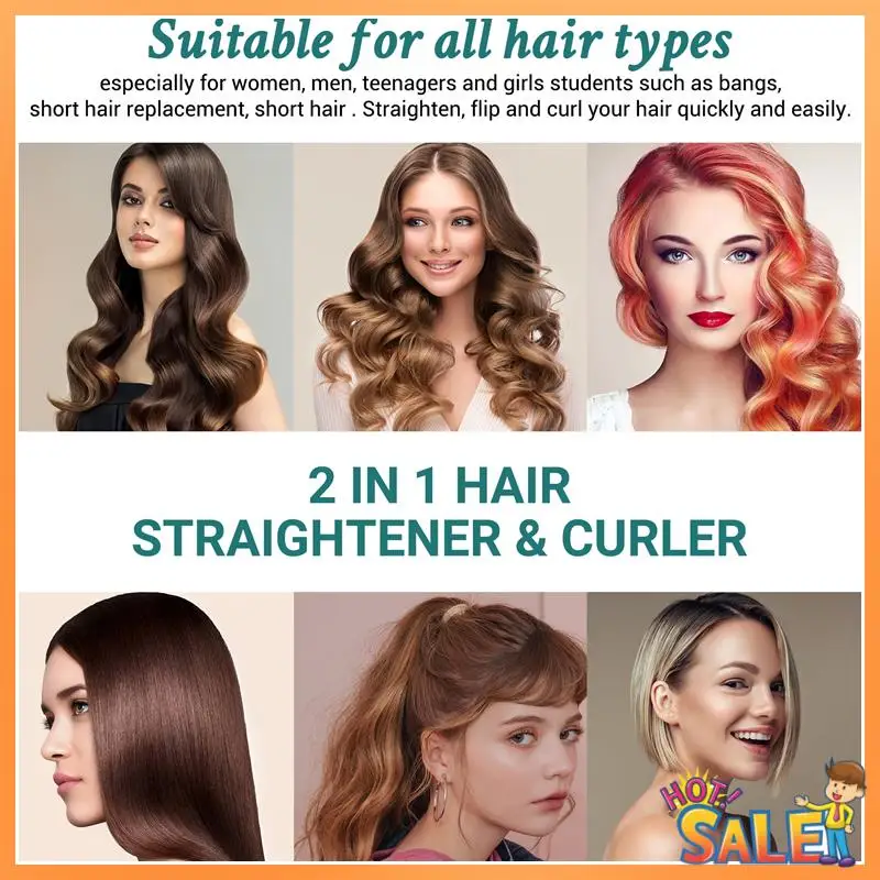 AB68 USB Cable Mini Portable Hair Straightener For Straight And Curling ...
