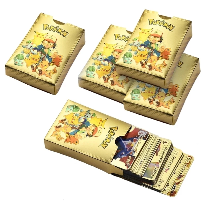 Pokemon-Gold-Foil-Pikachu-Cards-Original-Gold-Silver-Card-Pok-mon-Game ...