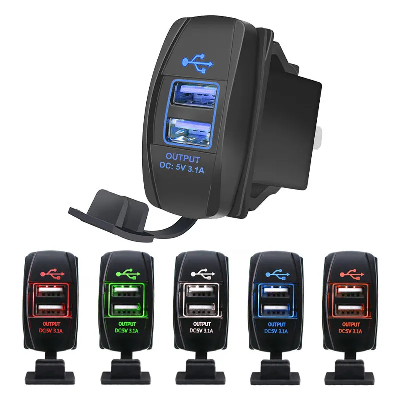 12-24V-Car-USB-Charger-Waterproof-3-1A-Dual-USB-Power-Socket-Outlet-for ...