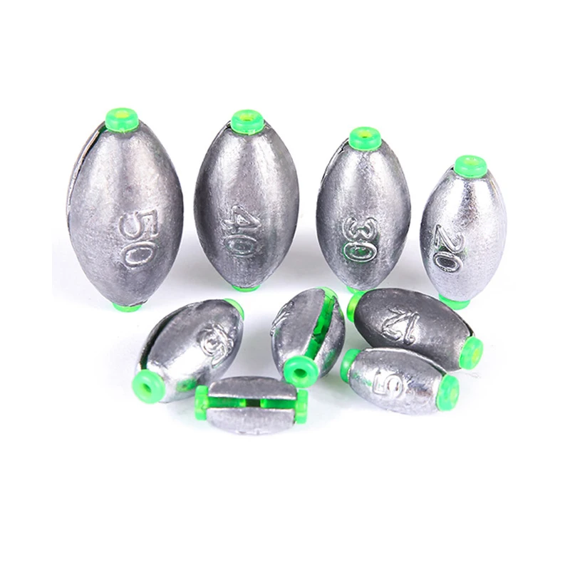 Olive-Shaped-Lead-Sinker-with-Plastic-Tube-Quick-Change-2g-50g-Open ...