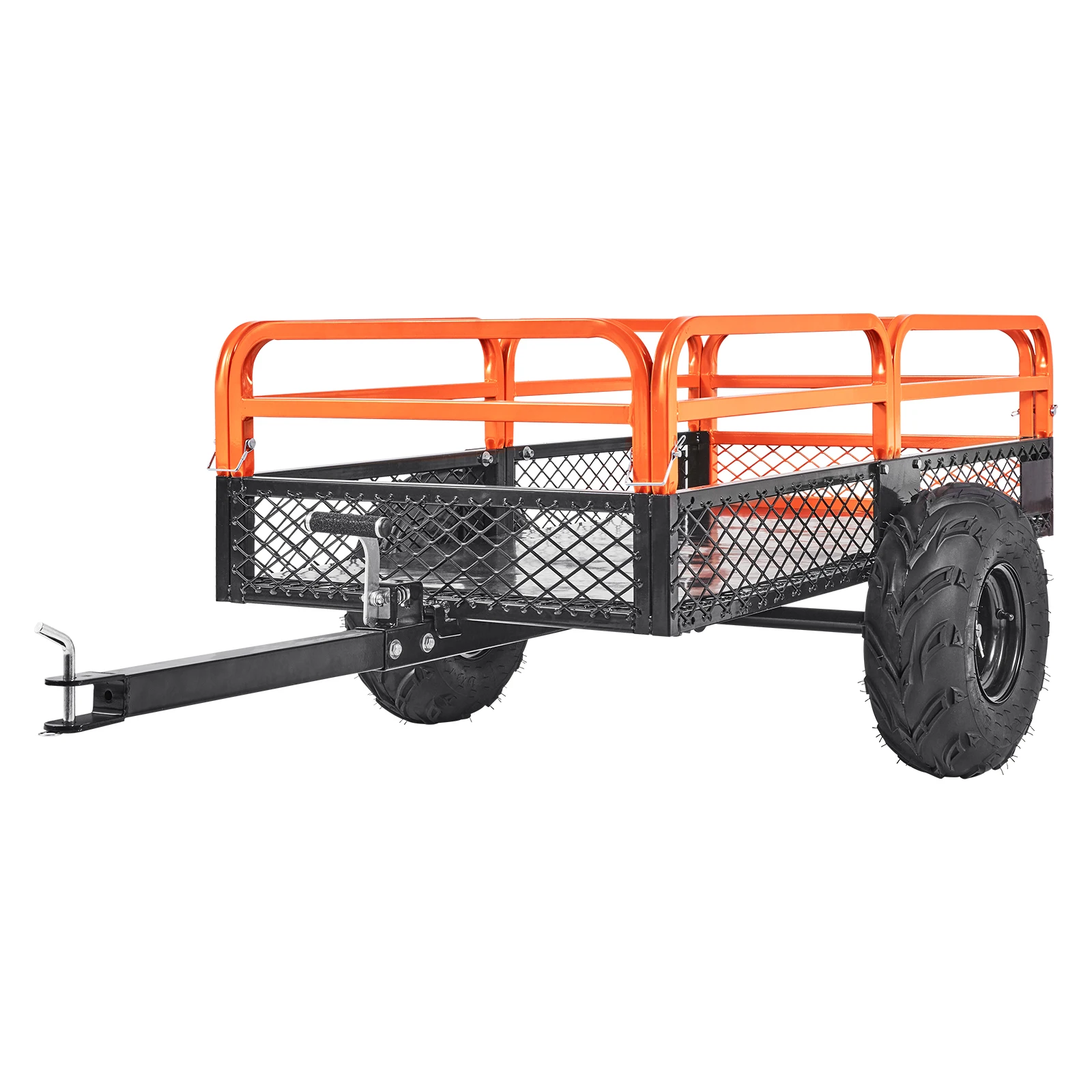 SucceBuy Heavy Duty Steel ATV Dump Trailer Tow Behind Dump Cart Garden ...