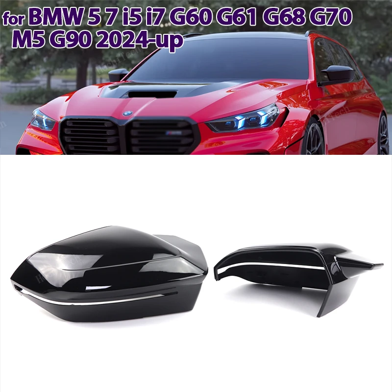 Black-M-Look-Rearview-Mirror-Cap-Wing-Side-Mirror-Cover-For-BMW-5-7-I5 ...