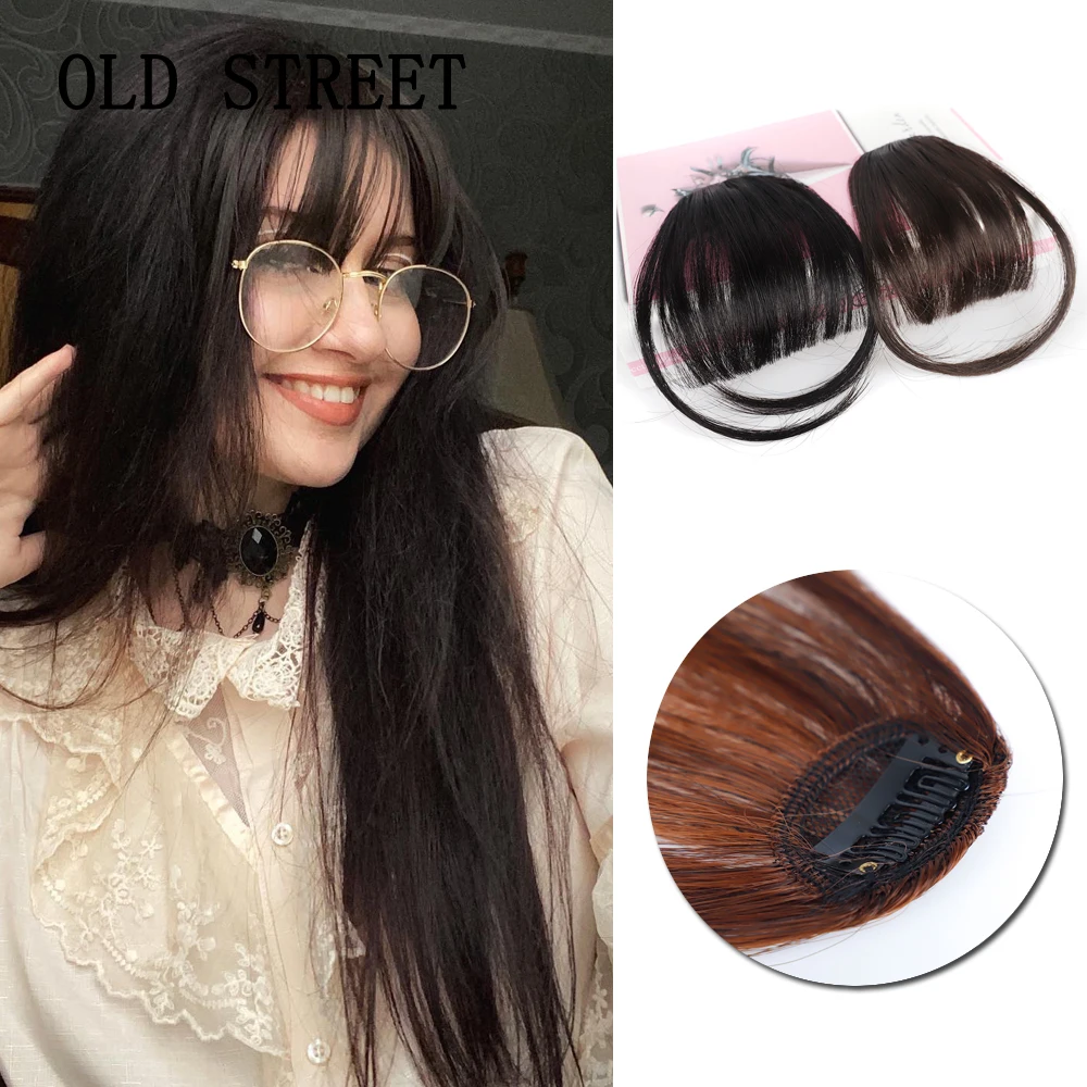 Clip-In-Synthetic-Blunt-Bangs-Thin-Fake-Fringes-Natural-Straigth-Neat ...