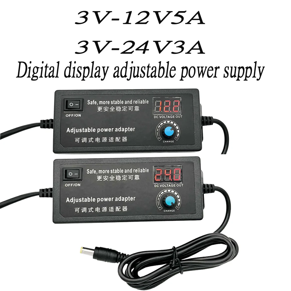 Adjustable AC to DC power supply 220V to 12V 3V 5V 6V 9V 12V 15V 18V 24V 1A 2A 3A 5A Universal ...