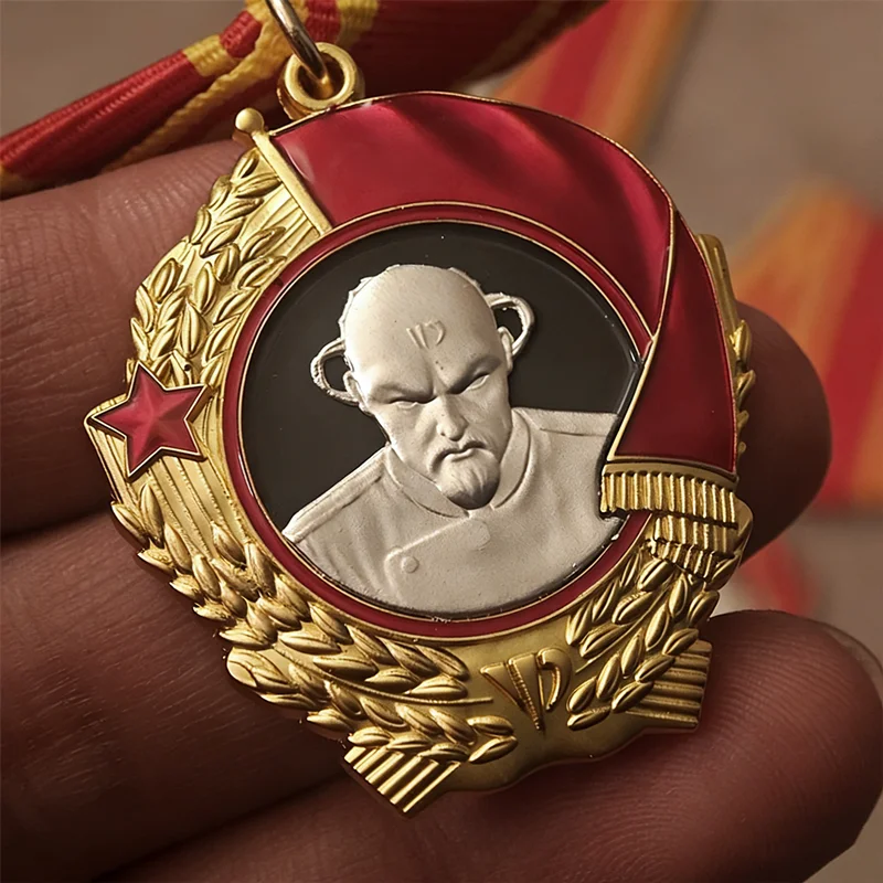 Soviet Union Lenin Medal Alloy Red Flag Five Star Collectible Replicas ...