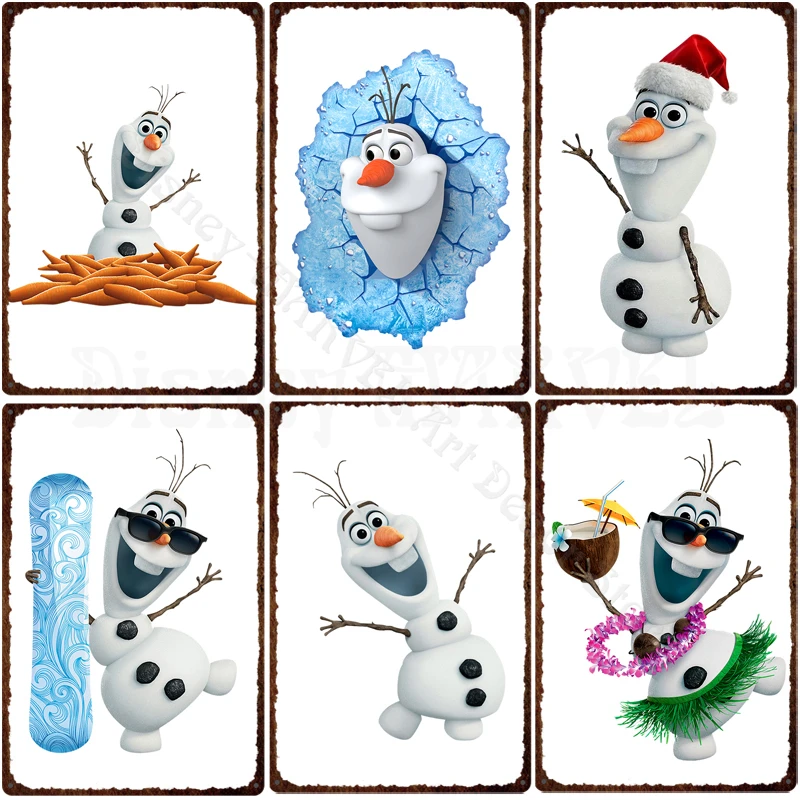Frozen Olaf Metal Sign Cute Disney Cartoon Tin Plaque Metal Poster ...