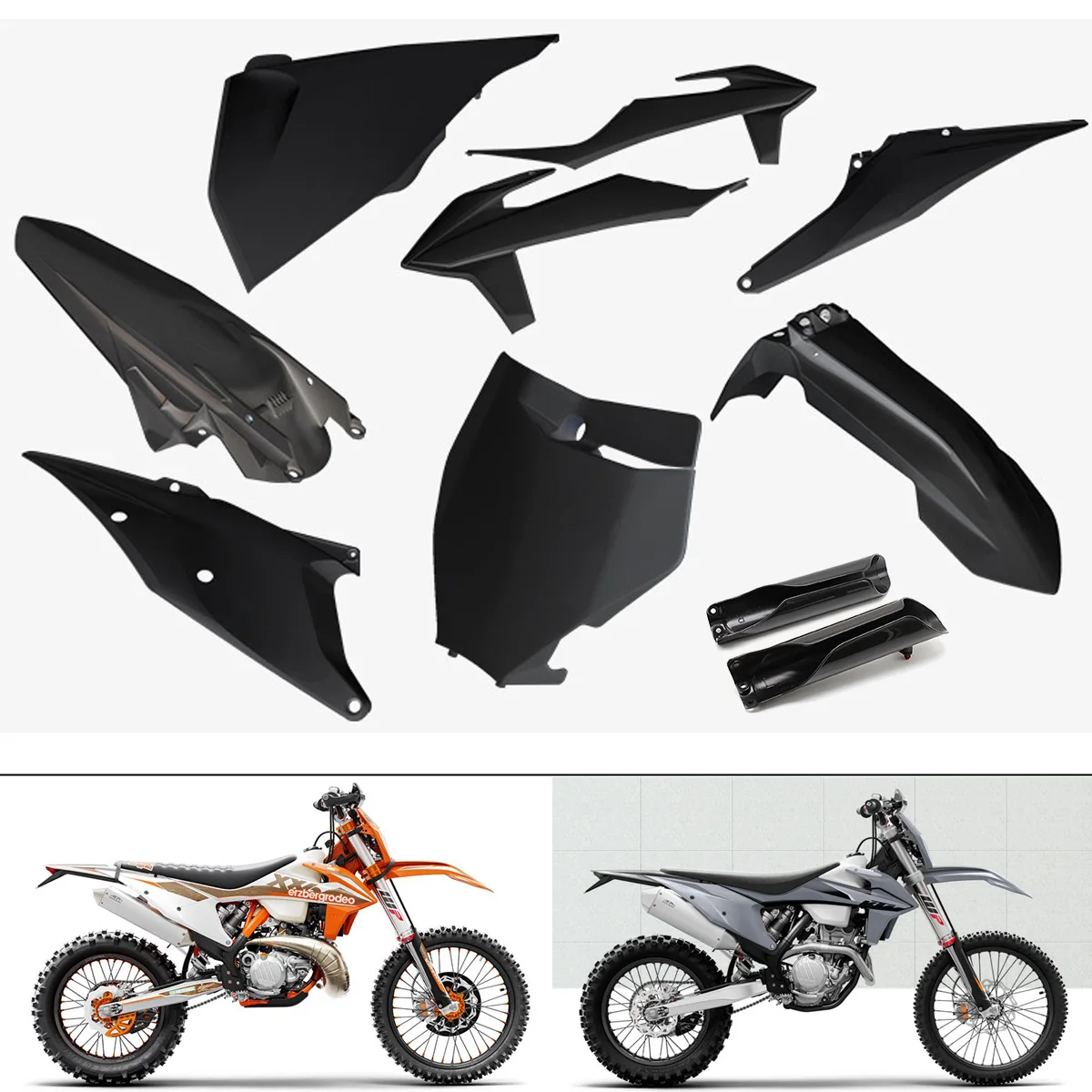 Motorcycle-Front-Rear-Fender-Side-Cover-Fairings-Body-Plastics-Kit-For ...
