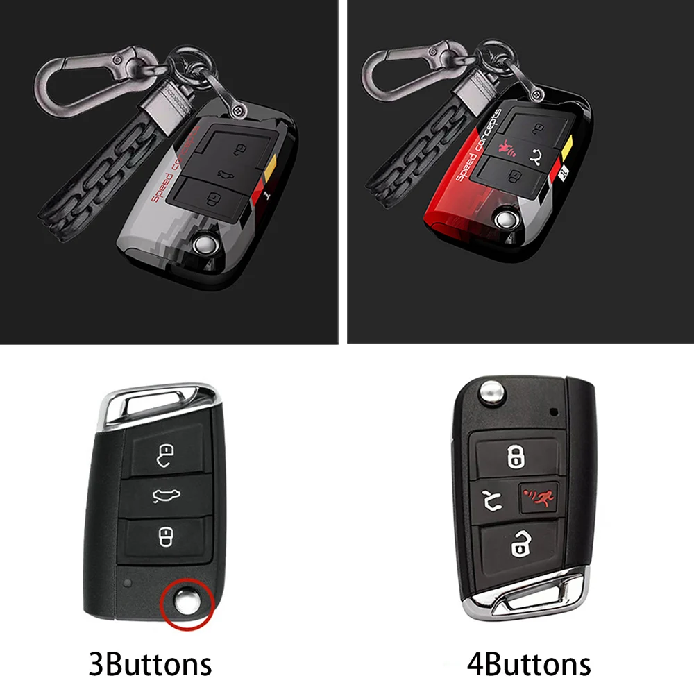 ABS Car Key Case Cover Shell Fob For Volkswagen VW Golf 7 ALLTRACK MK7 ...