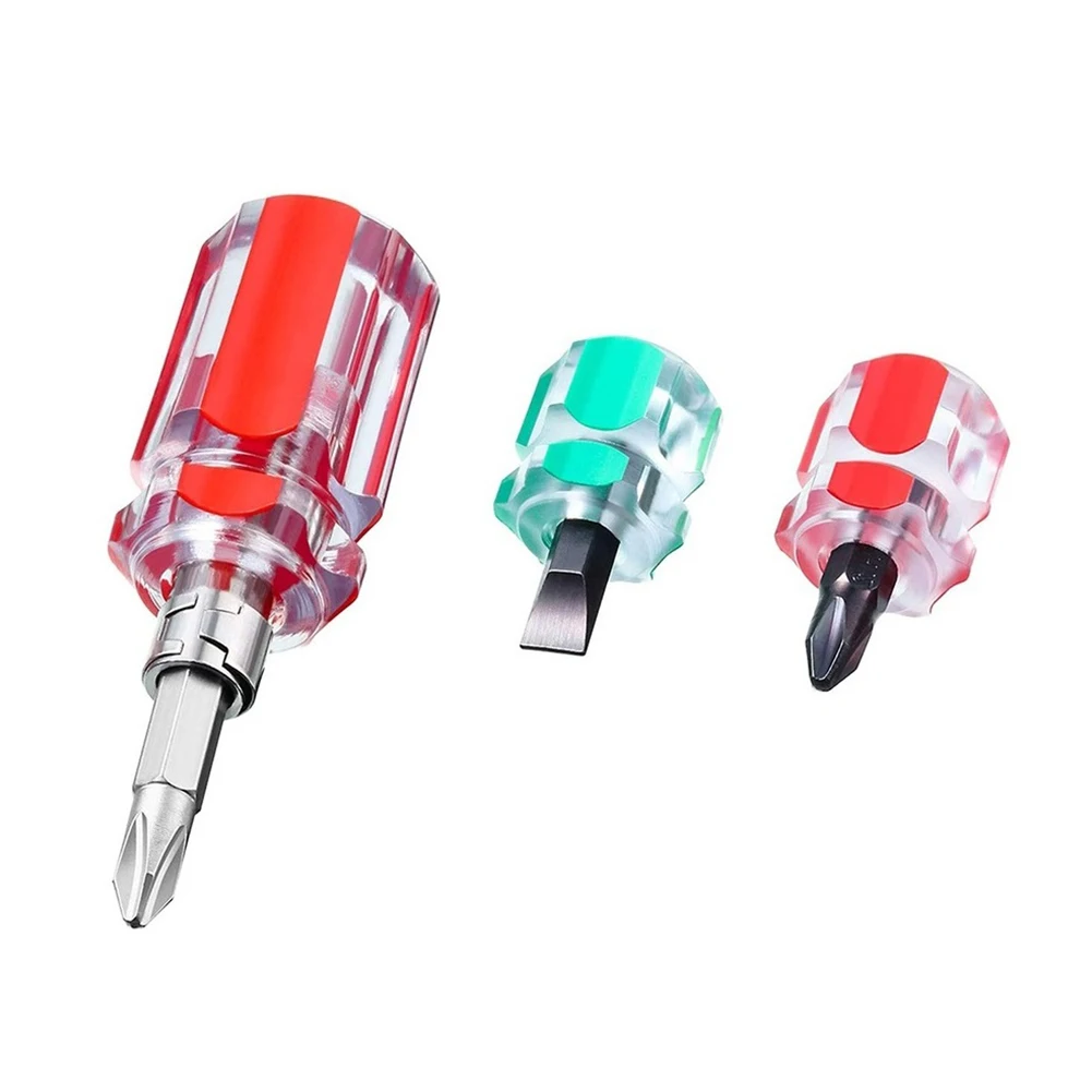 3Pcs-Short-Screwdriver-Flat-Head-Cross-Head-2-in-1-Set-For-Narrow ...