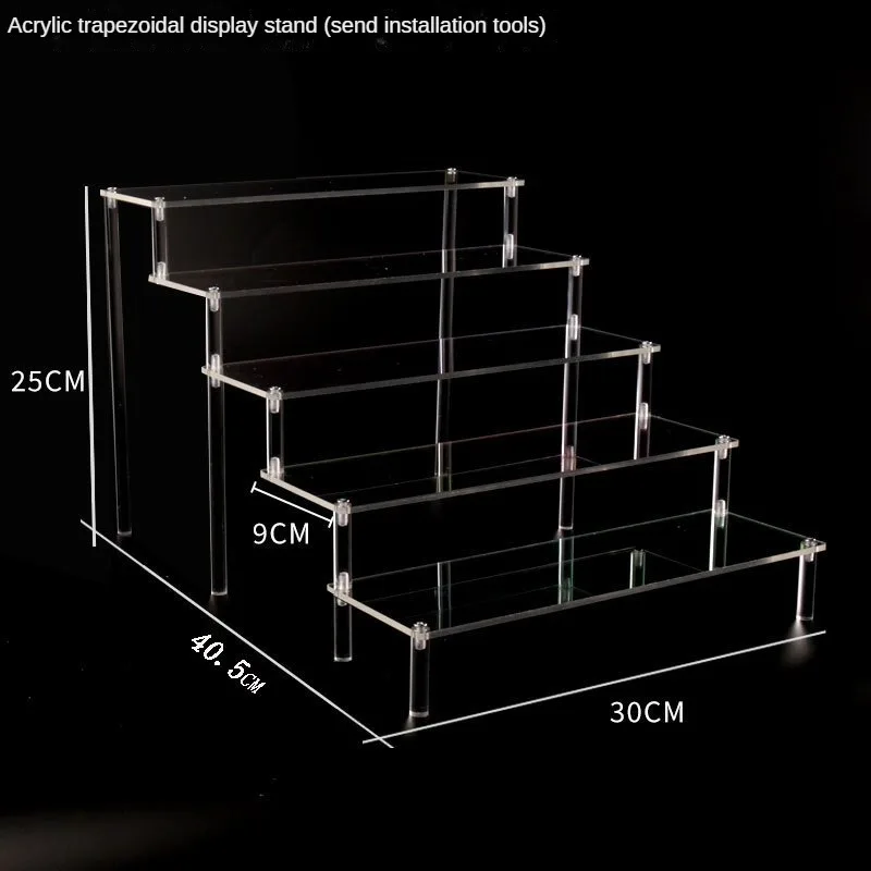 Acrylic-Display-Stand-Transparent-Ladder-Shelf-Doll-Clay-Figurine ...