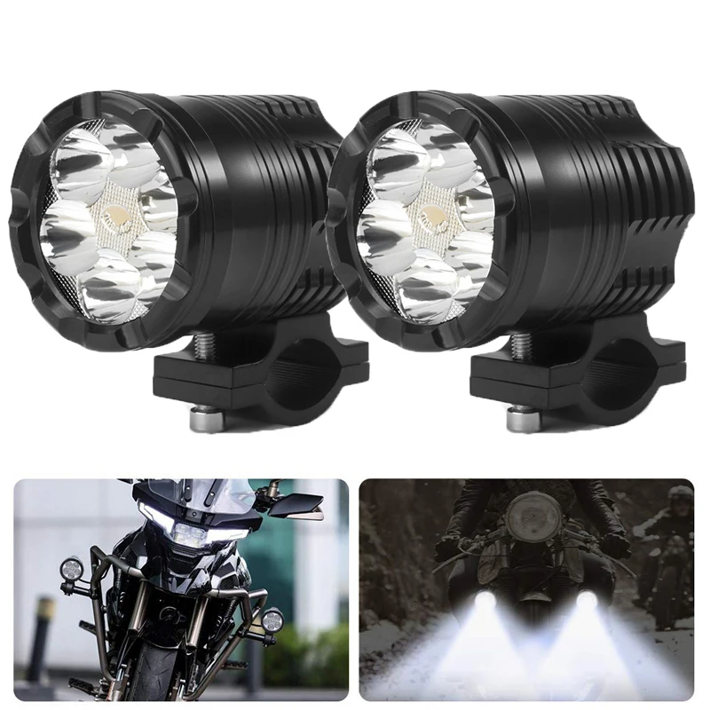LED Motorcycle Headlight Universal Moto Spotlight Additional Motorcycle ...
