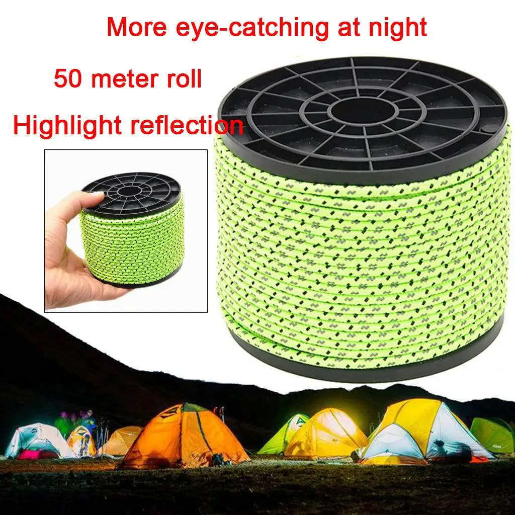 50m-Camping-Guy-Line-Reflective-Camp-Tent-Tarp-Guy-Rope-Reel-Paracord ...