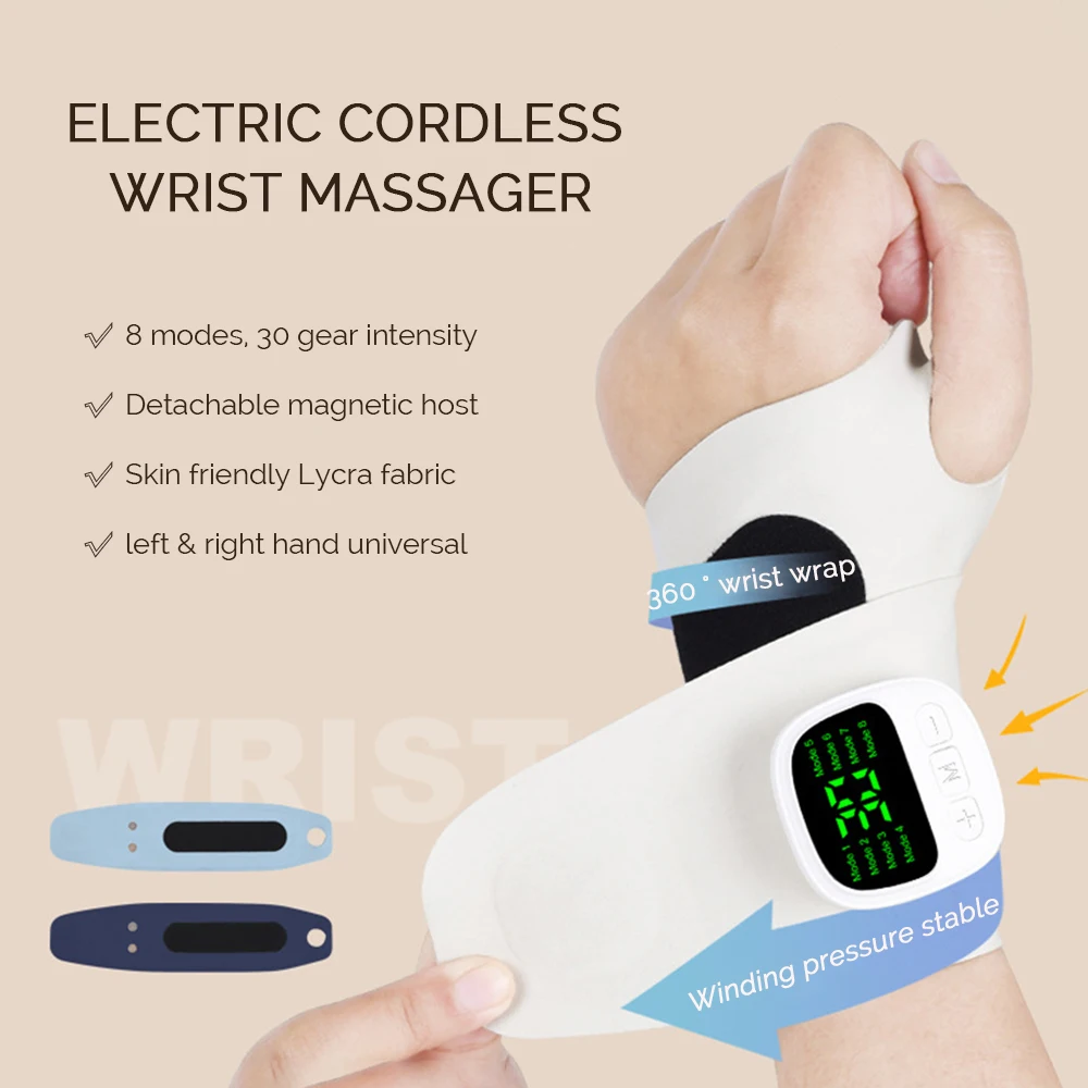 EMS Wrist Massager Electric Vibration Hand Guard Band Wrist Strap ...